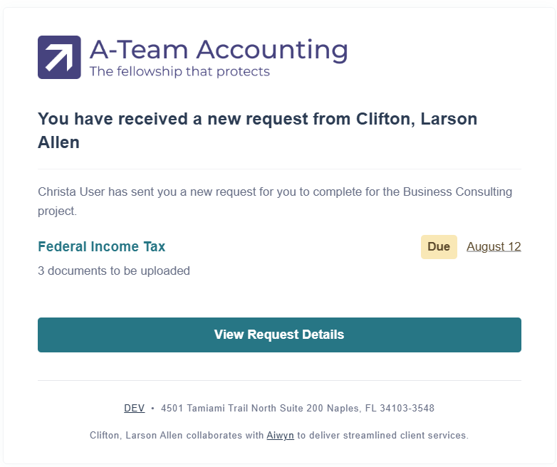 Receiving and responding to your firm's Requests – Aiwyn